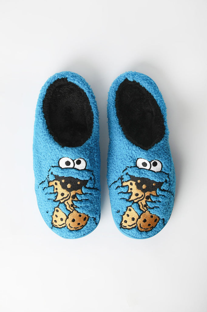 Mens Cookie Monster Plush Slippers – Amnesia