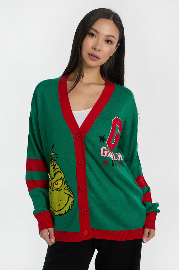 The Grinch Button-Up Varsity Cardigan – Amnesia