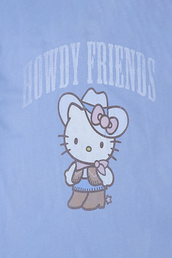 T-shirt coupe boyfriend imprimé Howdy Friends Hello Kitty – Amnesia